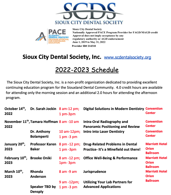 2022/2023 Course Schedule Announced – Quality CE for Siouxland